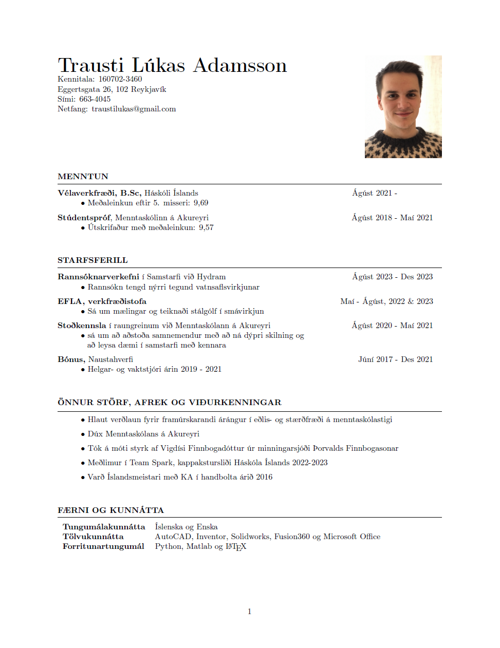 Ferilskrá - Trausti Lúkas